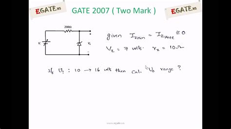 problem on zener diode as voltage regulator gate 2007 ece electron