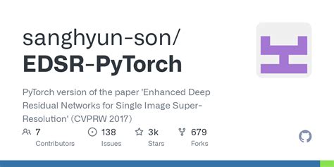 Releases Sanghyun Son EDSR PyTorch GitHub