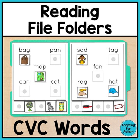Reading File Folder Games And Activities Cvc Words Cvc Words Special Education File Folder