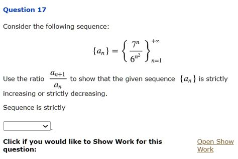 [get answer] question 17 consider the following sequence an n cnl use