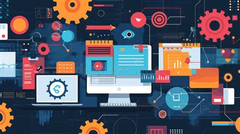 Flat Design Modern Illustration Concept Of Software Development