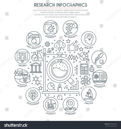 Research Analysis Infographics Thin Line Style Stock Vector Royalty Free 578448559 Shutterstock