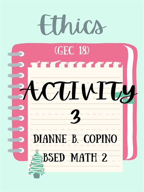 Ethics Activity 3 Pdf Morality Social Institutions