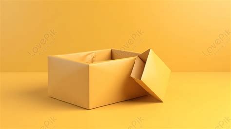 3d 판지 소포 상자 생생한 노란색 배경에 세련된 포장 렌더링 3d 배경 상자 배경 노란 배경 이미지 Hd 3d 상자 노란 배경 사진 무료 다운로드 Lovepik