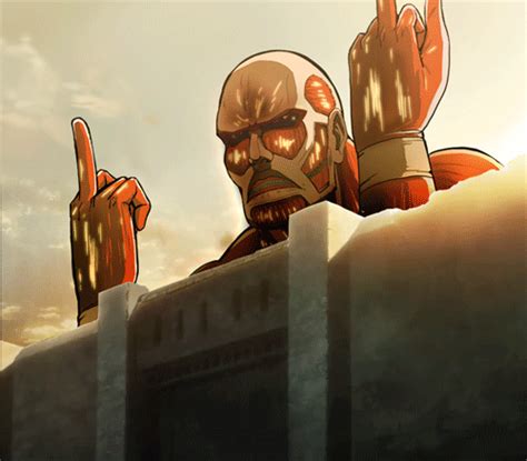 Attack On Titan Colossal Titans Defiant Stare Animated   Abyss