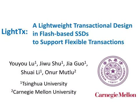 Ppt A Lightweight Transactional Design In Flash Based Ssds To Support Flexible Transactions