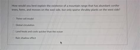 Solved How Would You Best Explain The Existence Of A Chegg