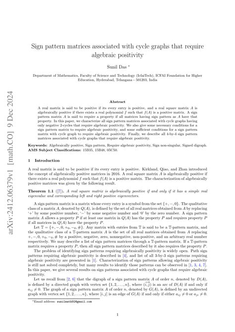 pdf sign pattern matrices associated with cycle graphs that require