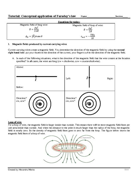 CP2 Recitation W11 Faraday S Law Conceptual Tutorial Questions Studocu