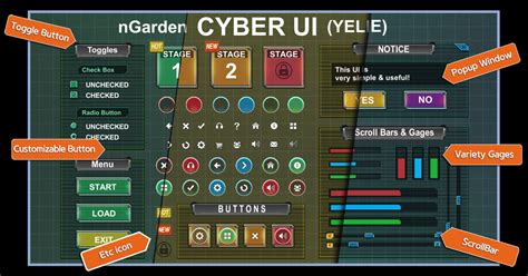 Ngarden Cyber Ui Pack 2d Gui Unity Asset Store