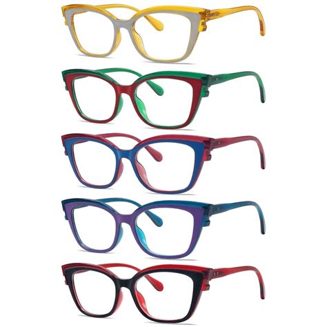 Reading Glasses Two Tone Cat Eye Readers 5 Pack Women