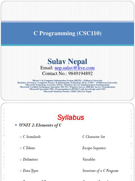 Unit 2 (Elements of C) | PDF | Integer (Computer Science) | Computer Engineering