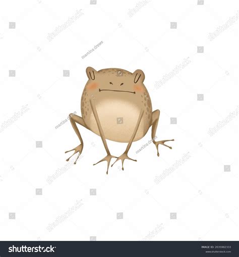Cute Cartoon Toad On White Background Stock Illustration 2035982333