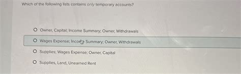 solved which of the following lists contains only temporary