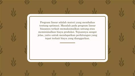 Program Linear Model Matematika Ppt