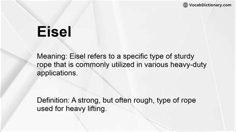 Eisel Meaning Youtube