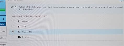 Solved Which of the following terms best describes how a | Chegg.com