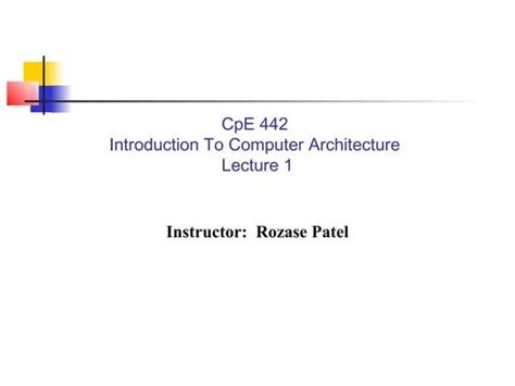 Introduction To Computer Architecture Ppt