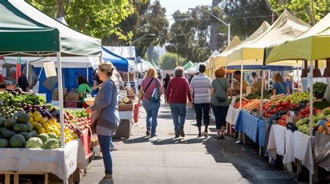 Free Bustling Farmers Market Image Market Produce Shoppers