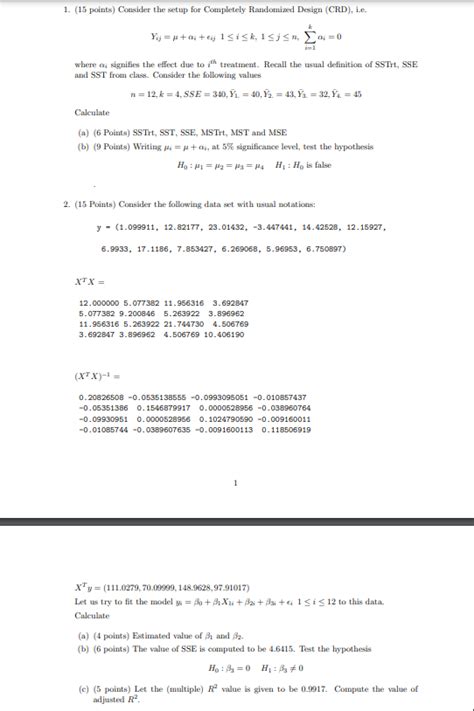 Solved (15 ﻿points) ﻿Consider the setup for Completely | Chegg.com