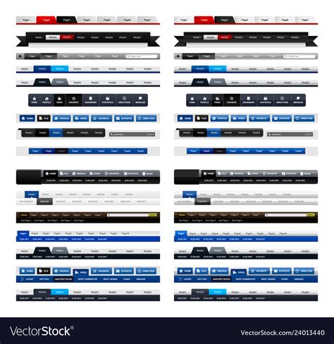 web design menu navigation header a set of single vector image