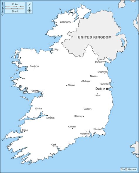 Blank Map Of Ireland Printable Blank Ireland Map With Outline