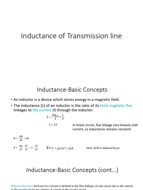 Inductance Of Transmission Line Pdf
