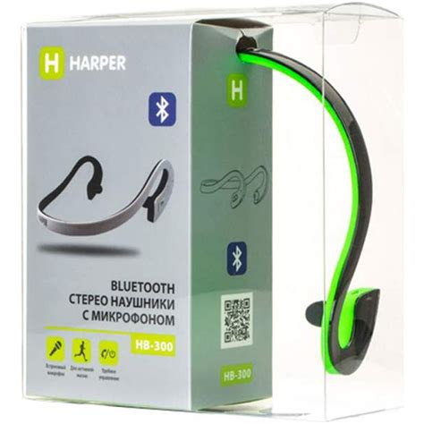 Спортивные беспроводные наушники Harper HB-300 Black\Green для плеера ...
