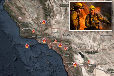 Map Multiple California Wildfires Rage With Thousands Of Acres