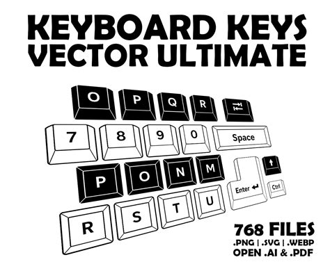 keyboard keys vector ultimate 63 keys in 4 styles by niobium face