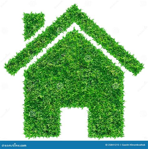 Grass Home Icon From Grass Background Stock Image