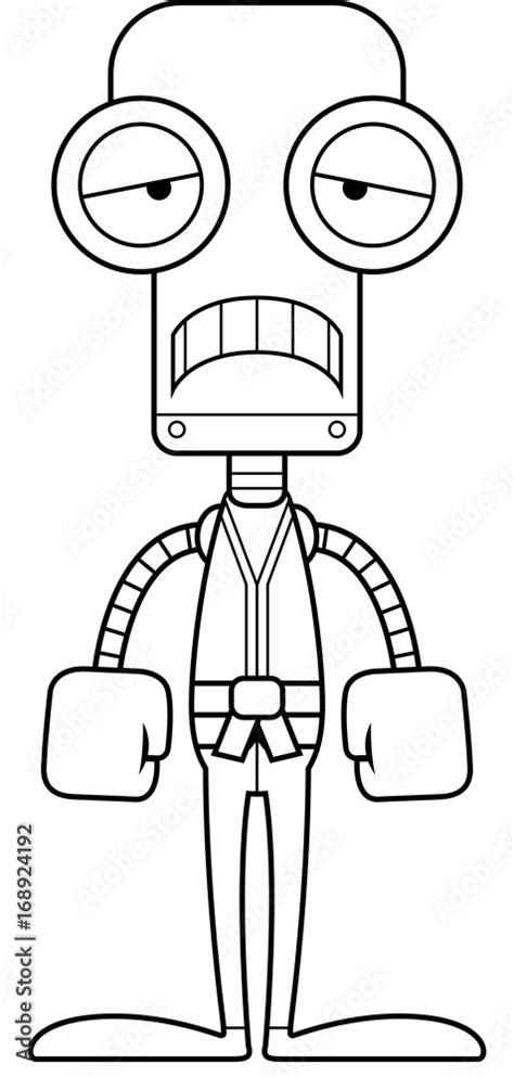 Cartoon Sad Karate Robot Stock Vector Adobe Stock