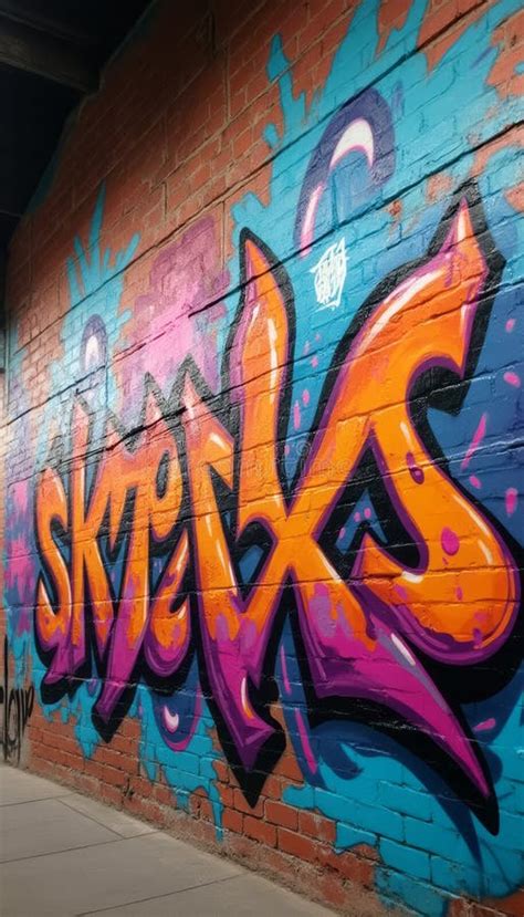 Bold Graffiti Art Showcasing The Word Skteks In Vibrant Orange And