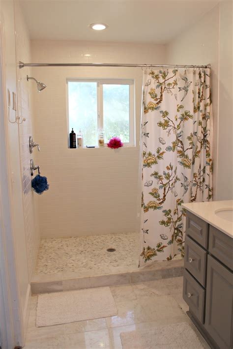 Walk In Tiled Showers With Curtain
