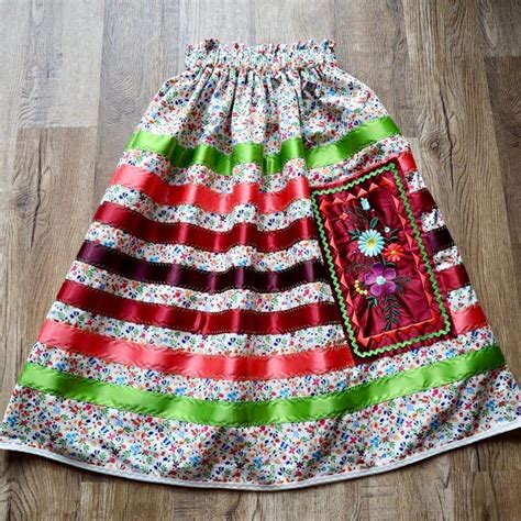 Ribbon Skirt With Pockets Etsy