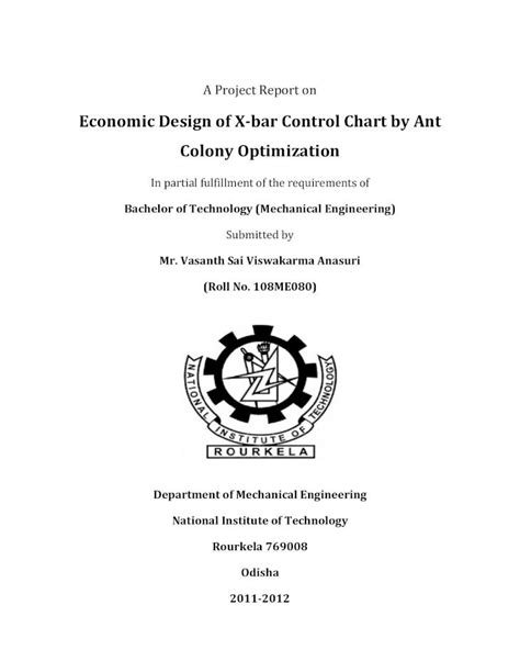 Pdf Economic Design Of X Bar Control Chart By Ant Colony 32861