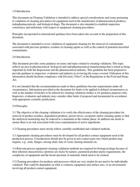 Cleaning Validation Requirement Pdf Assay Sterilization