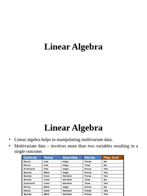 Linear Algebra Part 1 Pdf