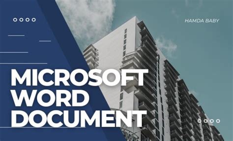 Format Edit Design Create Microsoft Word Document By Hamdababy Fiverr