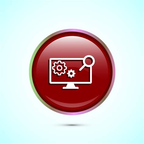 Information Technology Icon Design Illustration Digital Tech Icon Red Color Round Button