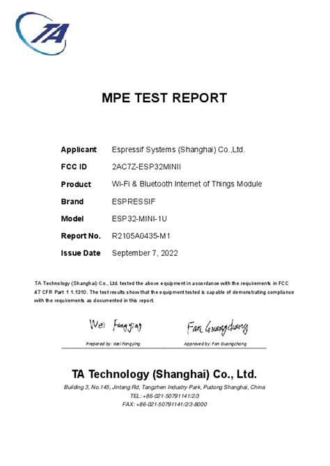 Espressif Systems Shanghai Co Ltd Esp32minii
