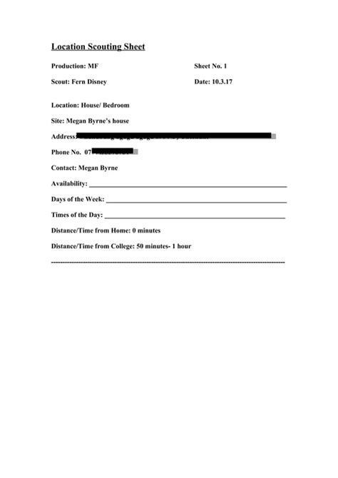 Location Scouting Sheet PDF