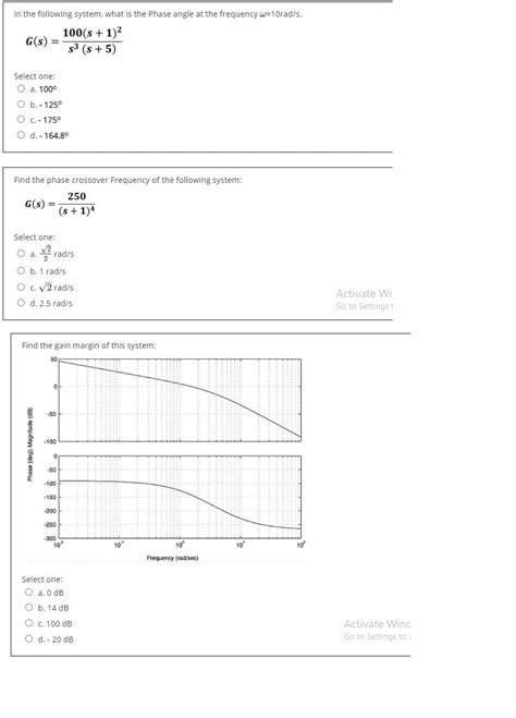 Solved In The Following System What Is The Phase Angle At Chegg