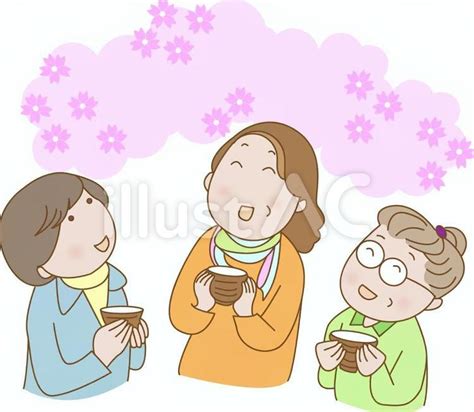 おばあちゃんたちのお花見イラスト No 748904無料イラストフリー素材ならイラストAC