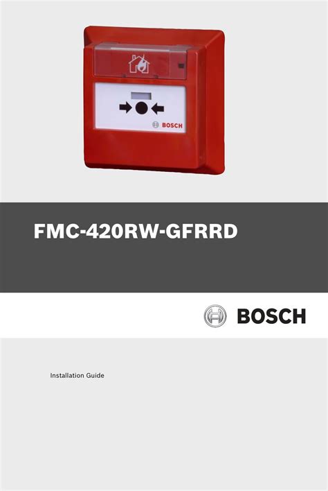 Bosch Fmc 420rw Gsrrd Single Action Fire Button Installation Guide