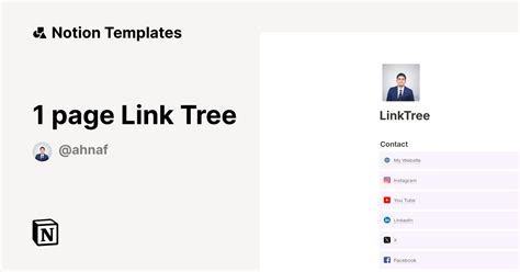 1 Page Link Tree Template Notion Marketplace