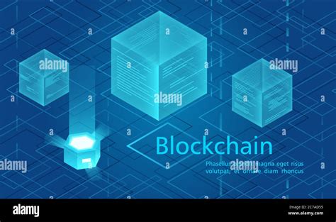 Cryptocurrency And Blockchain Concept Data Powered Center Cloud Data Storage Isometric Vector