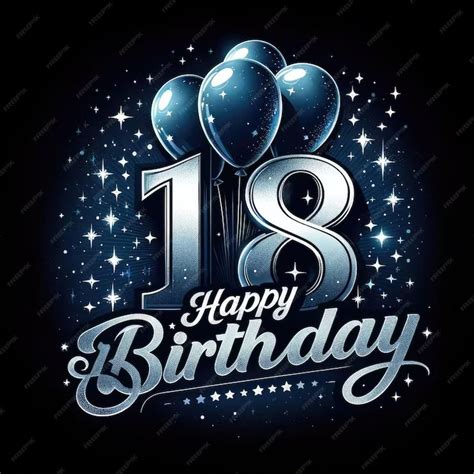Starry Night Celebration Happy 18th Premium Photo