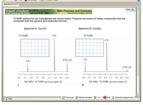 solved 1h nmr spectra for two haloalkanes are shown below