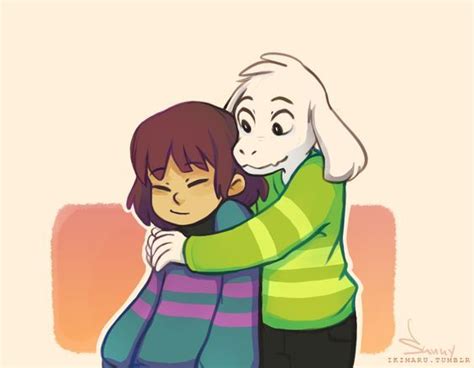 Asriel Gives Frisk A Hug By Ikimaru Undertale Undertale Fanart